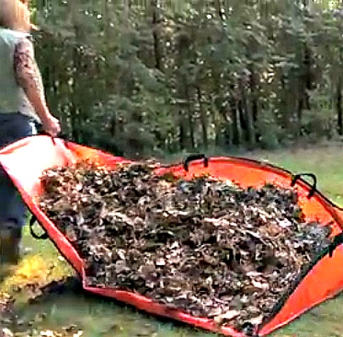 Leaf Hauler - Handy Helper for Fall Leaves - Easy Backyard Gardening